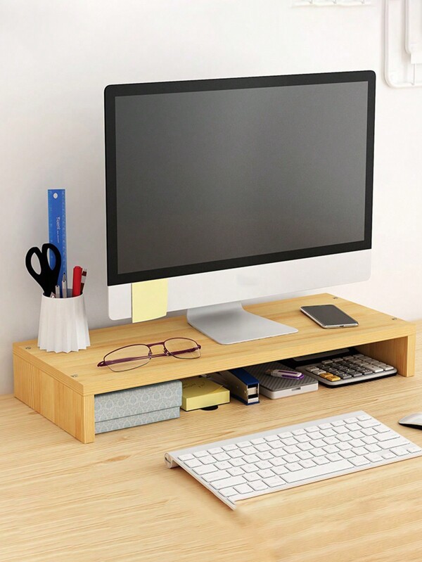 Desktop Monitor Stand Riser With Storage Organizer, Space-saving Desk ...