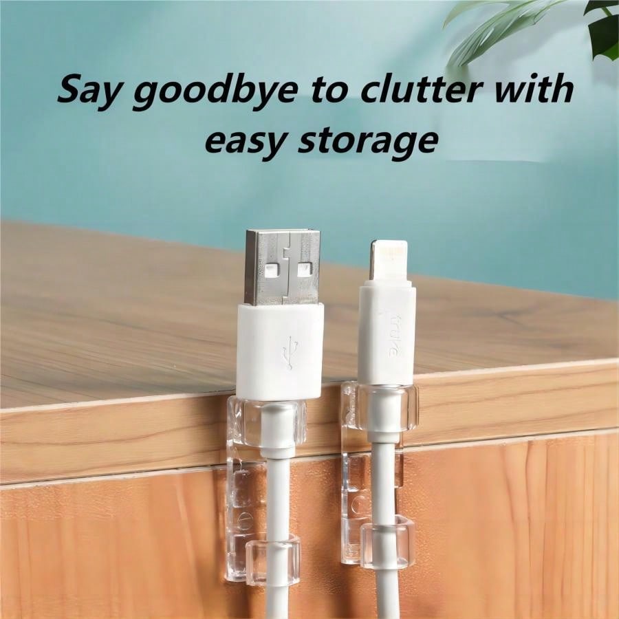 10pcs No Drill Wall Cable Clips, Self-adhesive Wire Holder For Desktop ...