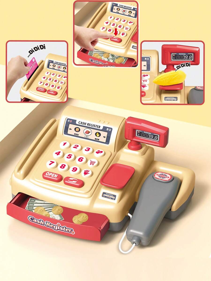 Small Size Cash Register Supermarket Checkout Counter Kids' Pretend ...