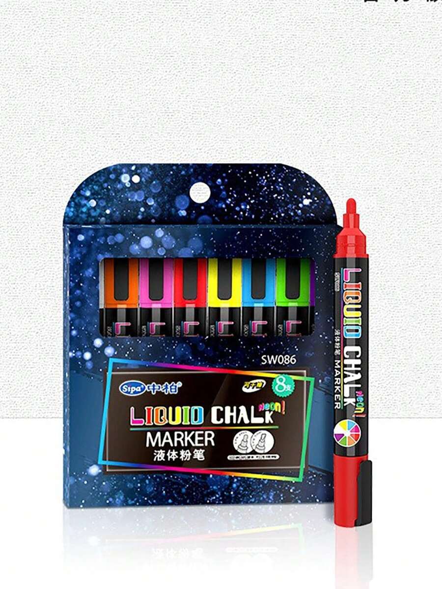 Saudi Arabia Fluorescent Light Board Pen, 8 Colors/Set, Round Tip for ...