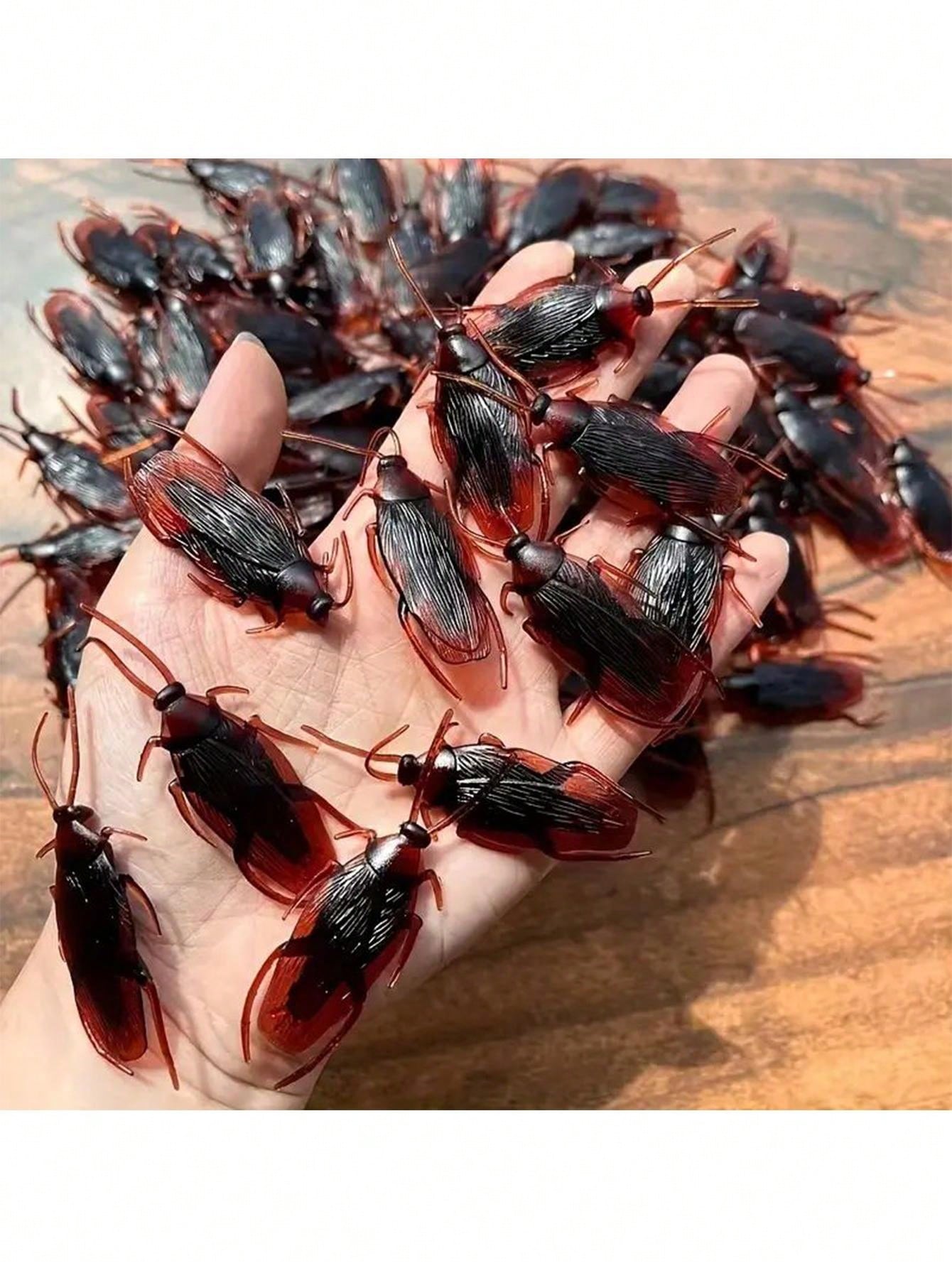 100pcs Plastic Prank Toy Simulation Cockroach Toy Halloween Decoration ...