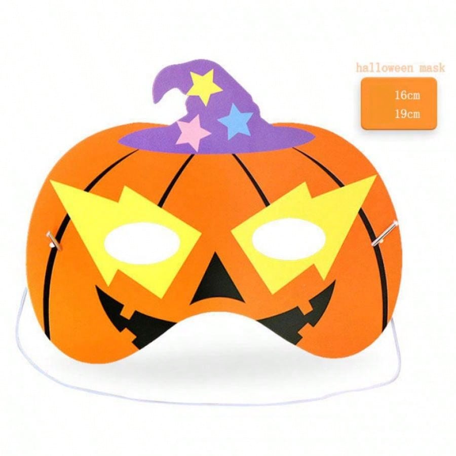 Pumpkin Halloween Diy Cartoon Pattern Cardboard Mask Masquerade Party ...