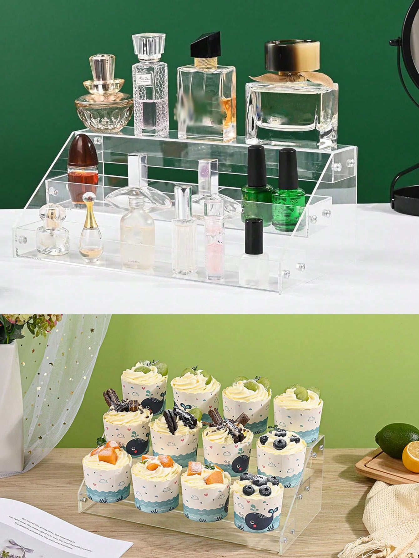 skincare organizers Acrylic Riser Display Stand, Perfume Organizer ...