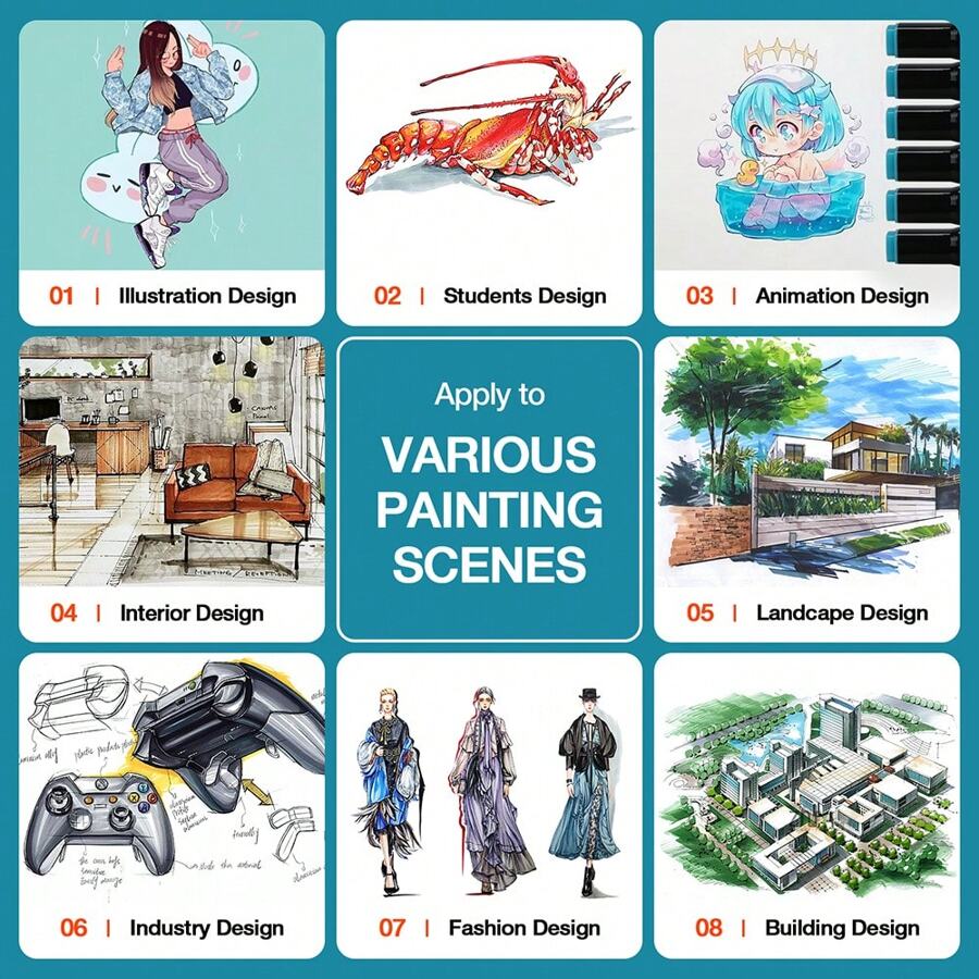 Art Markers 12/30/40/60/80/100/168 Colors Markers Pens Alcohol Felt Pen ...