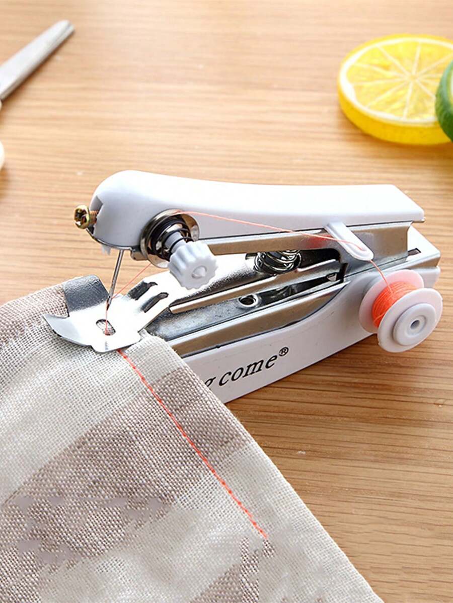 1pc White Handheld Portable Mini Electric Sewing Machine, Household ...