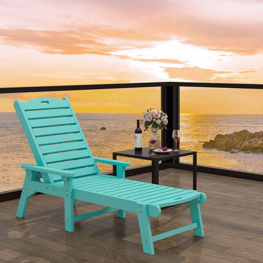 Homnibu Outdoor Chaise Lounge Chairs With Adjustable Backrest, Heavy ...