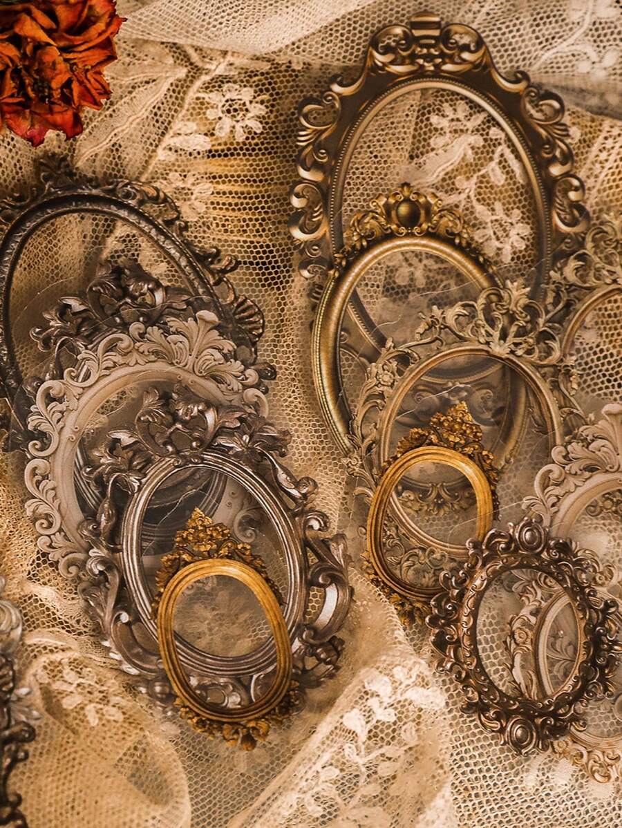 1 Pack (20 Sheets) Vintage Frame Style Transparent Stickers For Diy ...