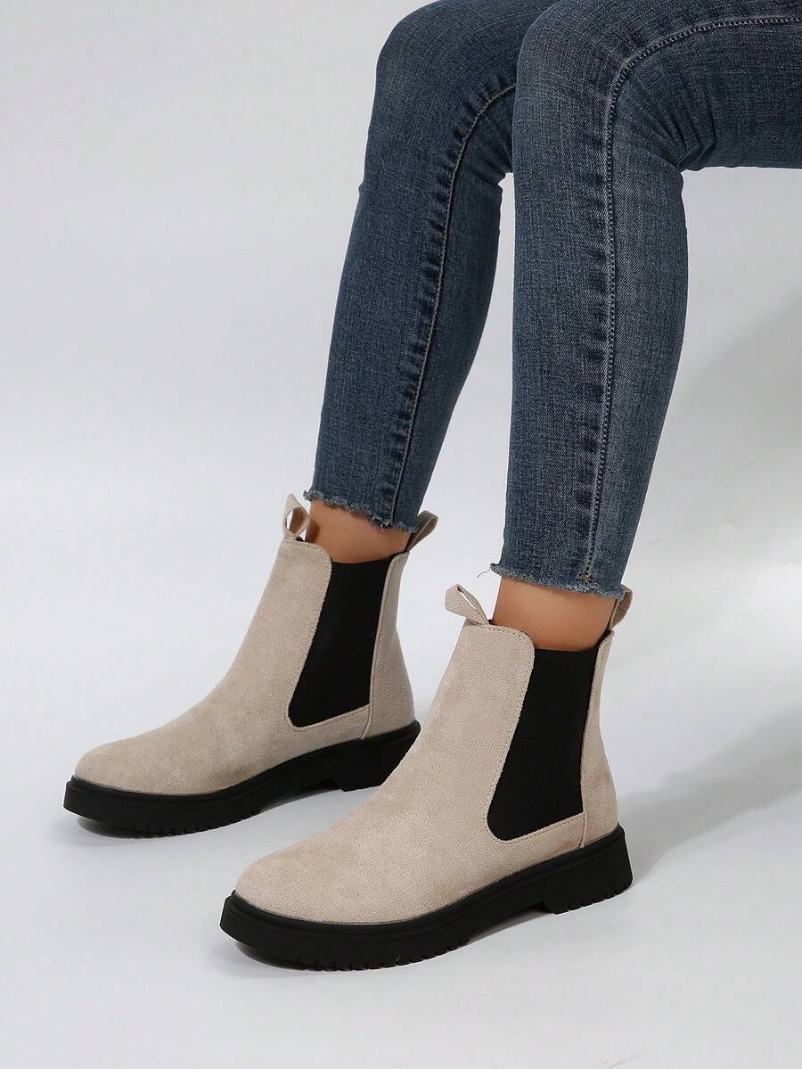 Women's Casual Round Toe Soft And Comfortable Slip-on Chelsea Fashion ...