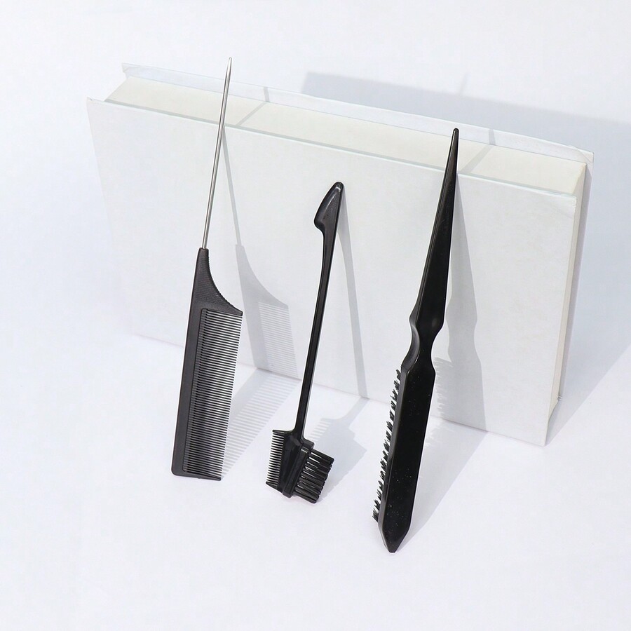 3 Pcs Hair Styling Comb Set Teasing Hair Brush Rat Tail Comb Edge Brush ...