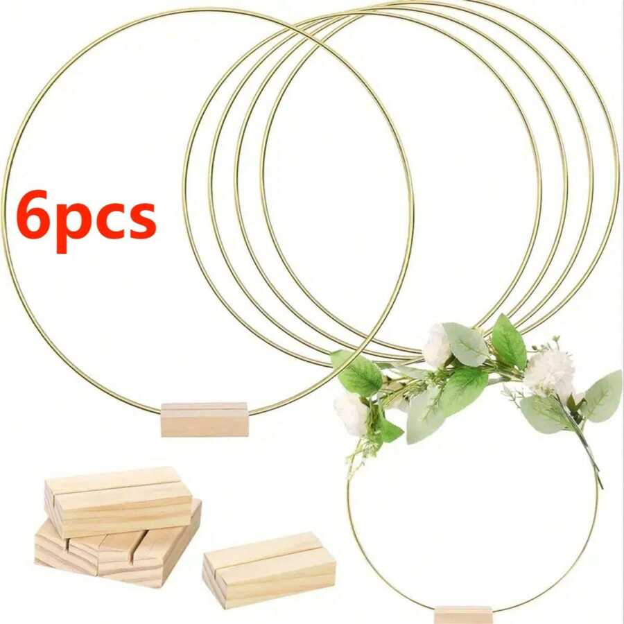 6pcs 12 Inch Metal Floral Hoop Garland Table Decoration For Wedding ...