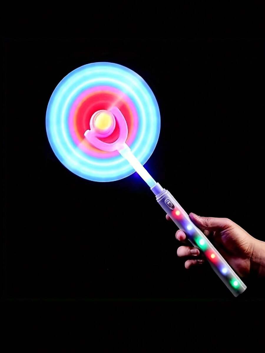 Automatic Rotation & Luminous Electric Windmill Toy Stick With Square ...