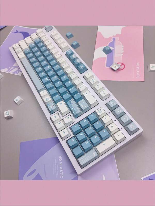 Blå Hav Keycaps För Naturell Ergonomisk Tangentbord , Tecken , , , 133 ...