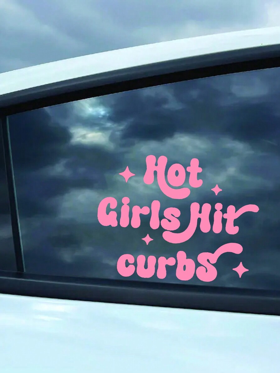 Hot Girls Hit Curbs Decal, Driving Decal, Funny Decal, Humor Decal ...