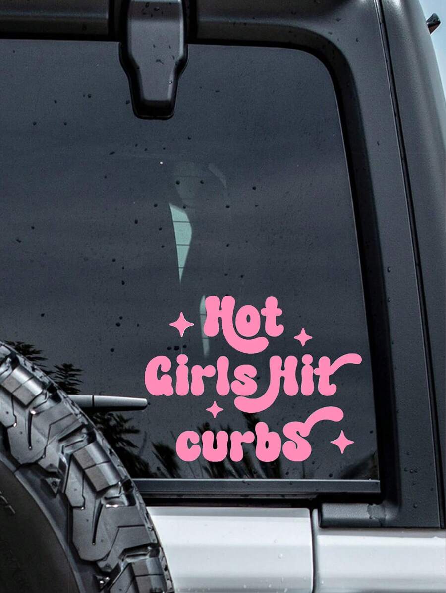 Hot Girls Hit Curbs Decal, Driving Decal, Funny Decal, Humor Decal ...