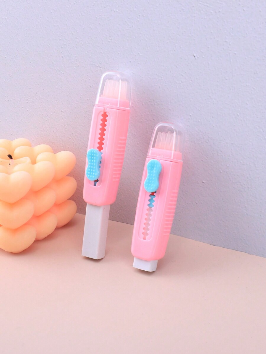 1 Pink Retractable Eraser, Creative Push-pull Eraser With Brush | SHEIN USA