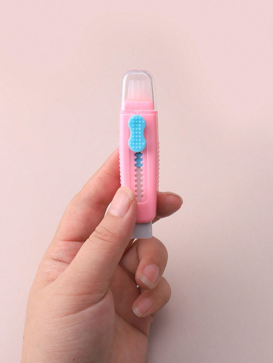 1 Pink Retractable Eraser, Creative Push-pull Eraser With Brush | SHEIN USA
