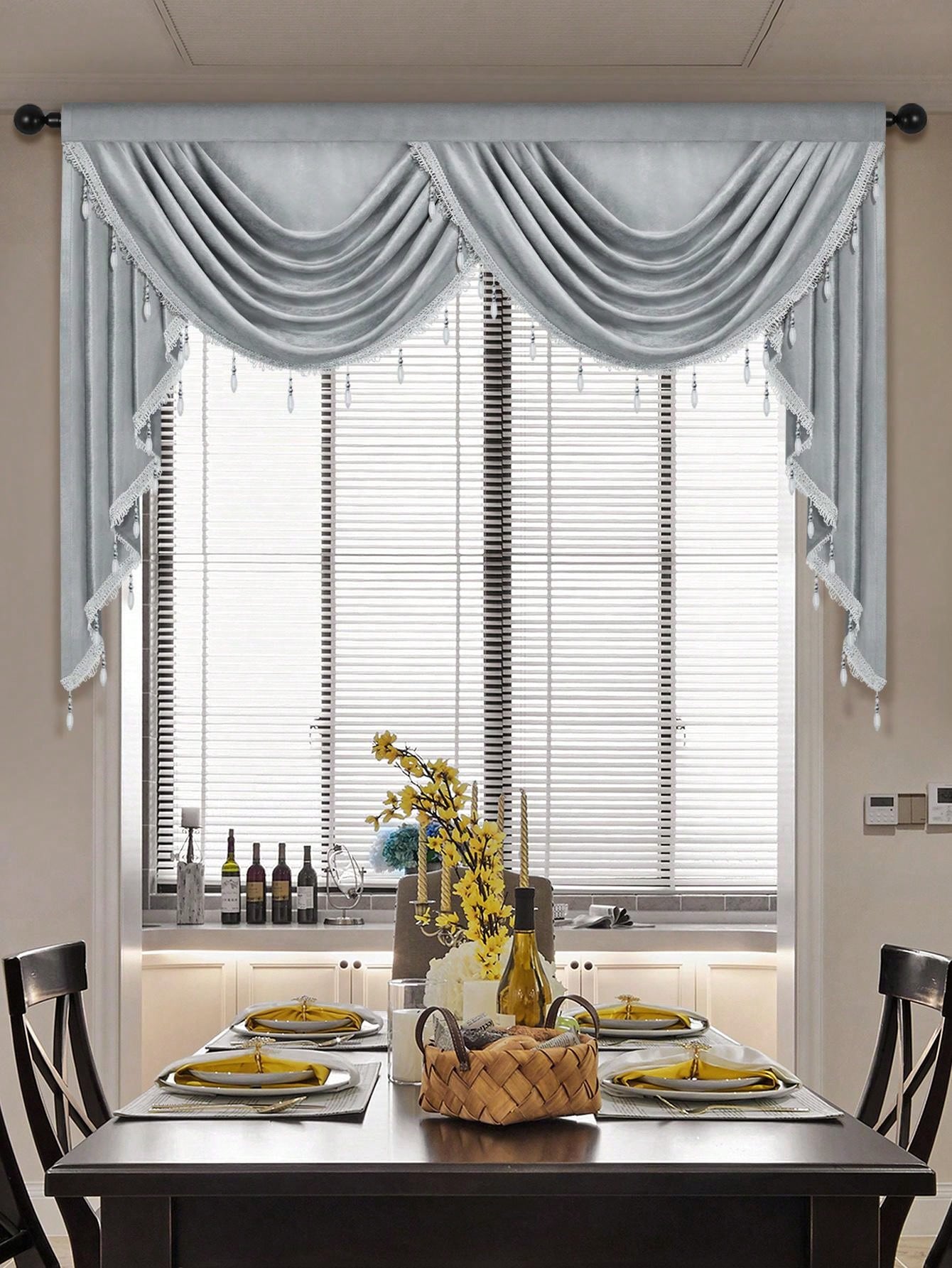 1pc Bead Decor Window Valance | SHEIN USA