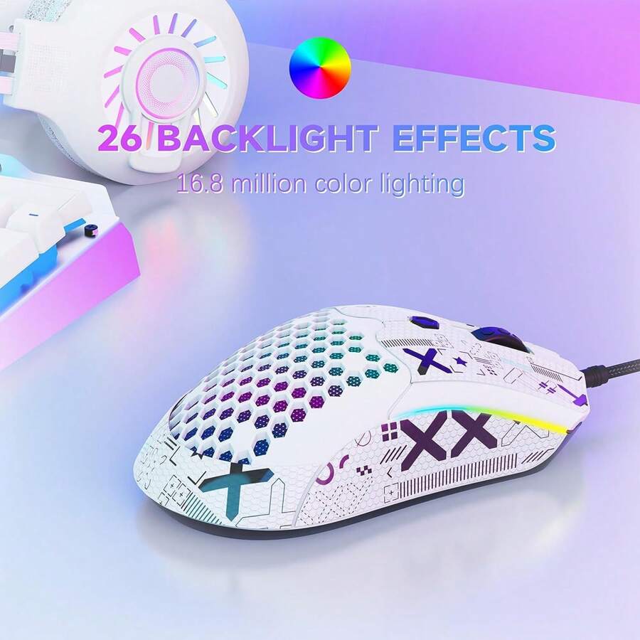 Ziyou Lang M5 Rgb Lightweight Wired Gaming Mouse, With 12000 Dpi 6 Programmable Buttons, 65g ...