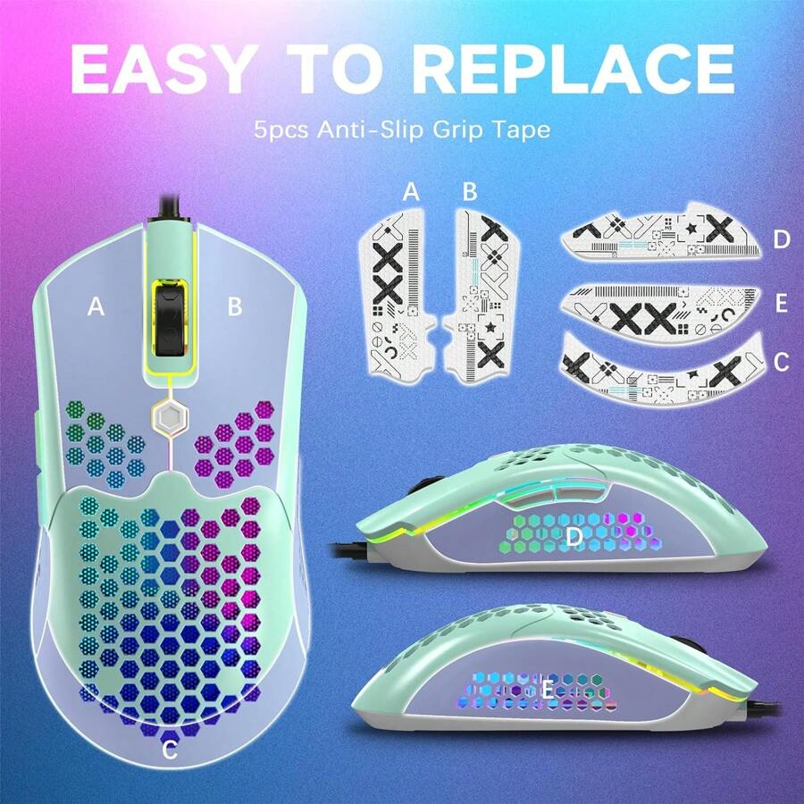 ATTACK SHARK * ZIYOU LANG M5 RGB Lightweight Wired Gaming Mouse With 12000 DPI, 6 Programmable ...