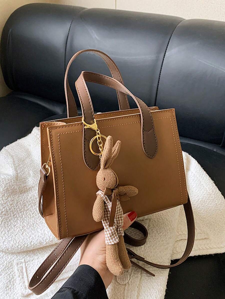 Brown Women's Bag, Large Capacity Square Handbag, Fashionable Must-have ...