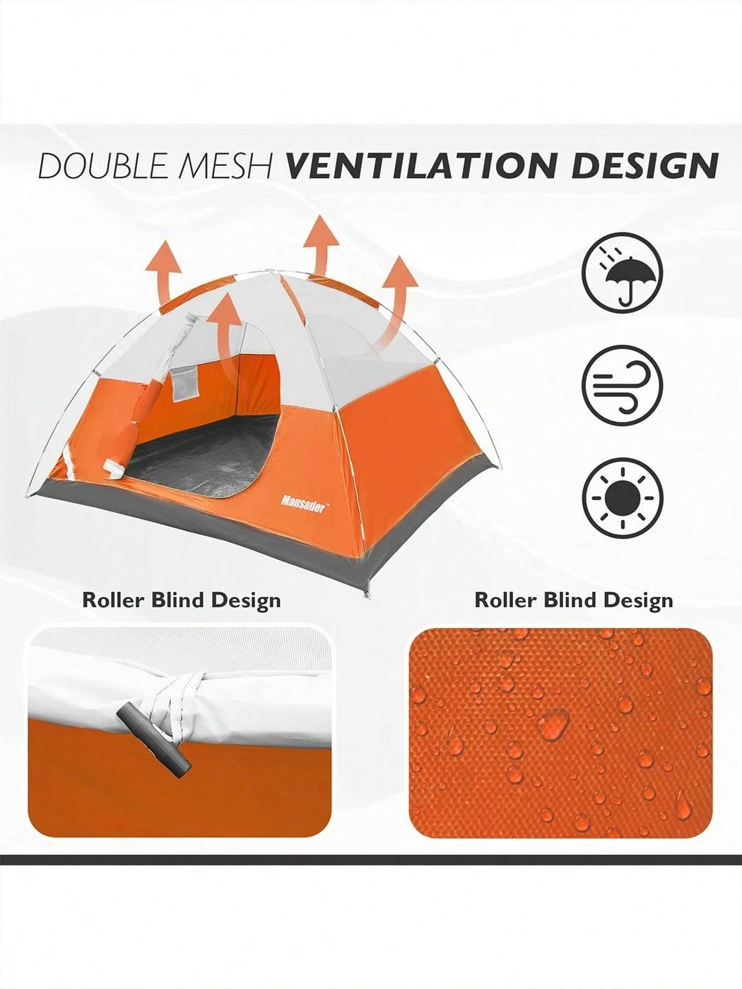 2-3 Person Cap Style Pole Through Eaves Tent, Orange | SHEIN USA