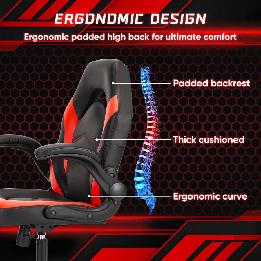 Sweetcrispy Gaming Chair - PU Leather Computer Chair Ergonomic Office ...