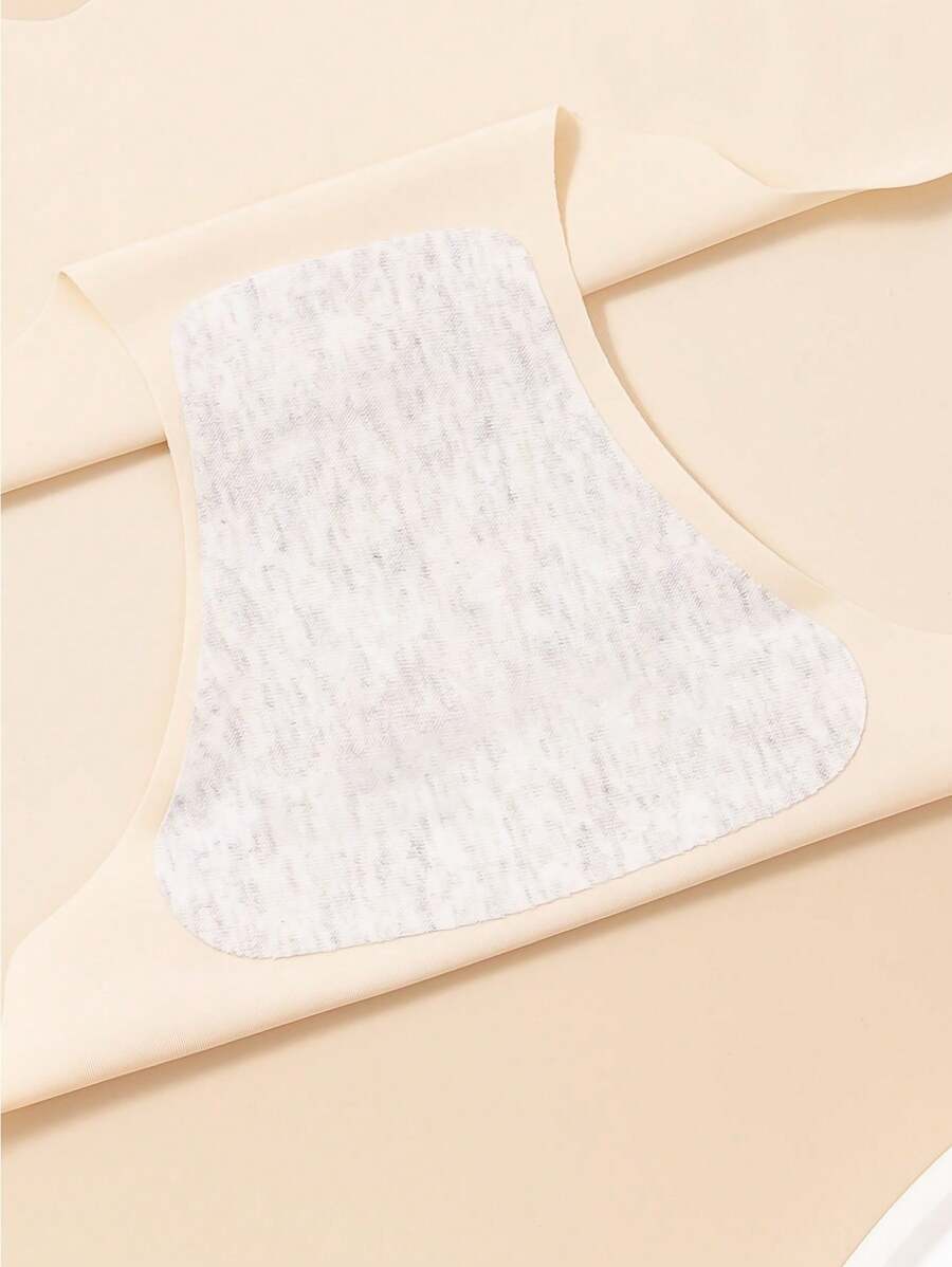 5pcs Seamless Solid Briefs, Comfy & Breathable Scallop Trim Intimates ...