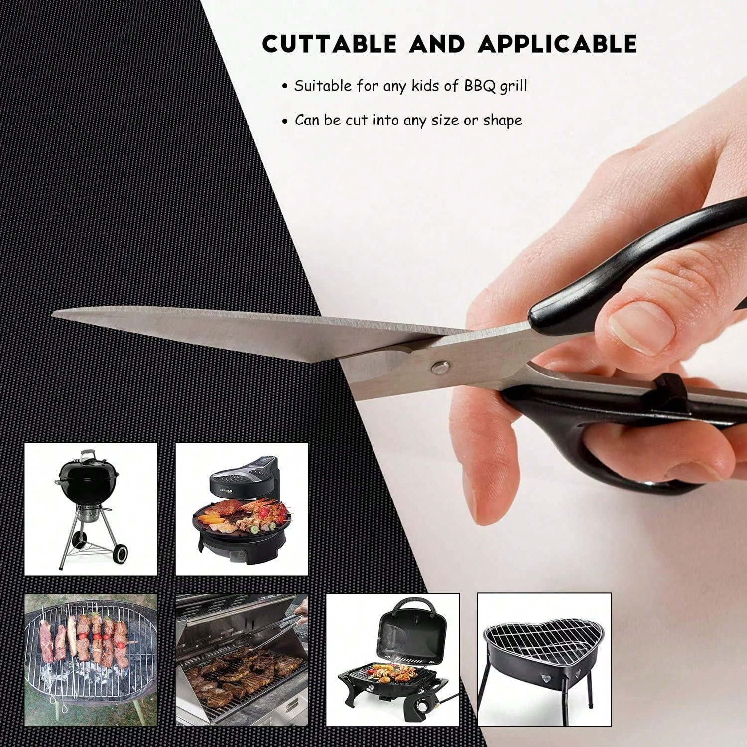 2pcs Black Oven Liners, Bbq Mats, High Temperature Resistant Stove Mats ...