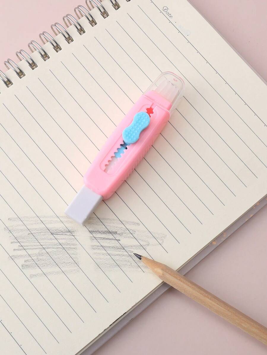 1 Pink Retractable Eraser, Creative Push-pull Eraser With Brush | SHEIN USA