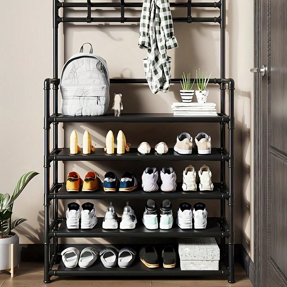 4-tier Black Shoe Rack, Clothes Rack | SHEIN UK