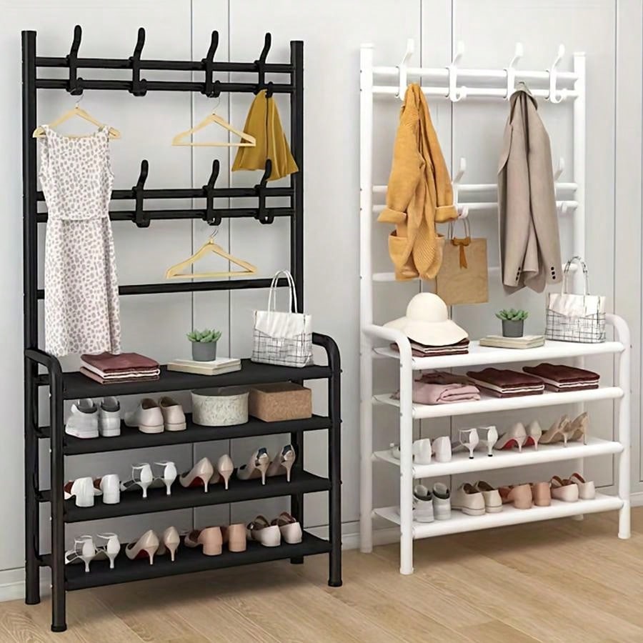 4-tier Black Shoe Rack, Clothes Rack | SHEIN UK