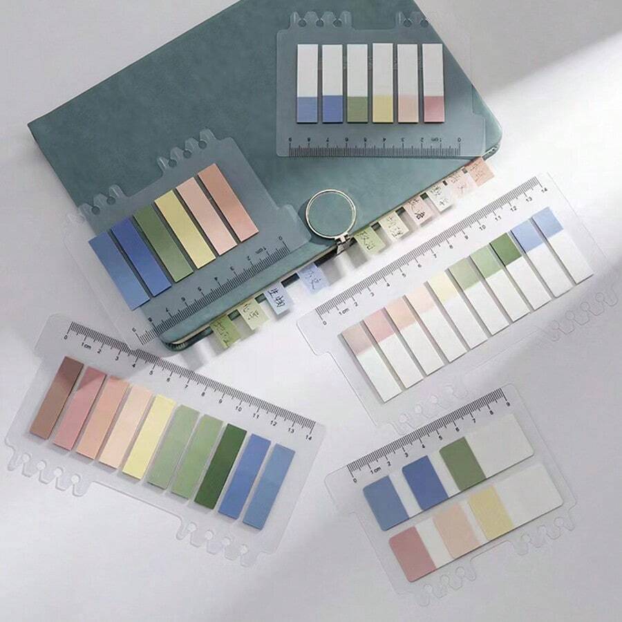 Morandi Color Index Sticky Notes, Plastic Binder Refill, Writable Memo ...