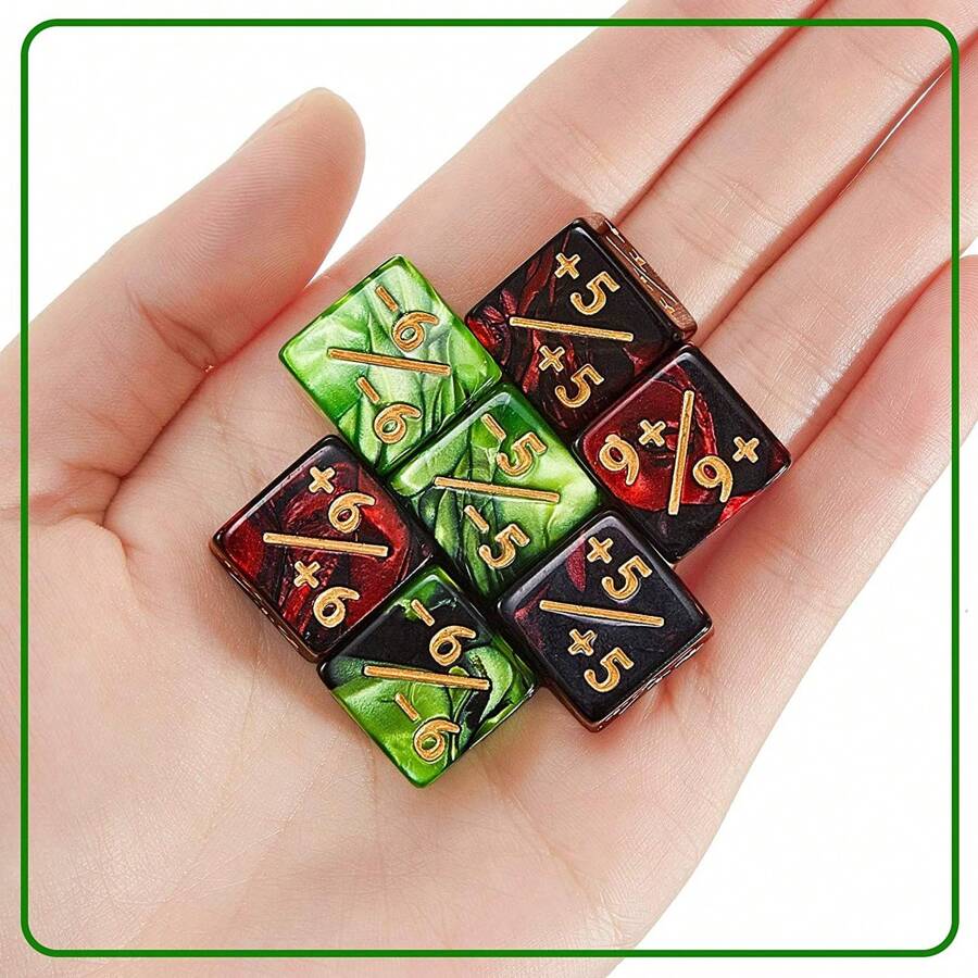 Double Color Operation Dice With Plus And Minus Signs, Gaming Accessory ...