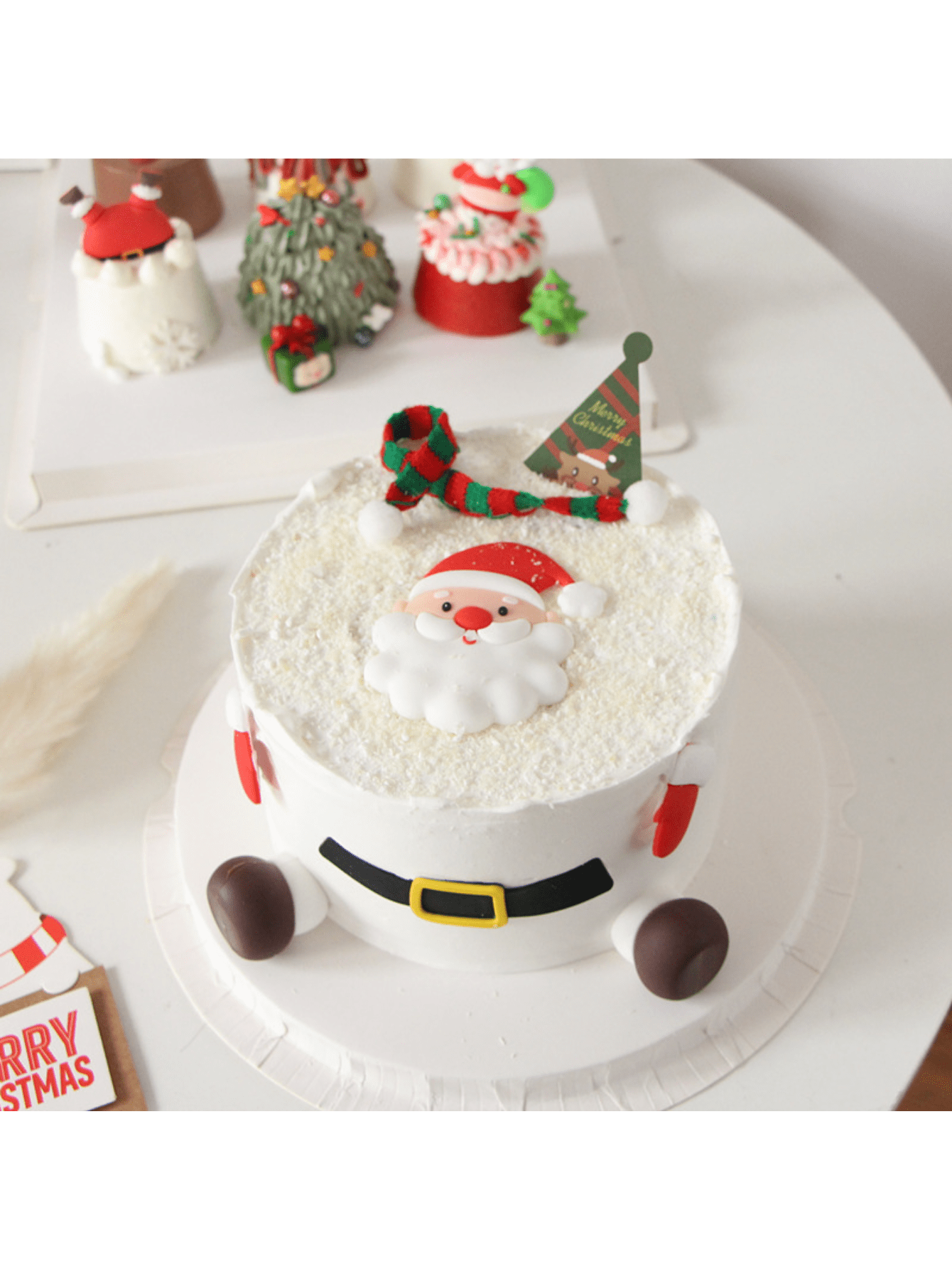 Soft adhesive Santa Claus cake decoration 7-piece set of birthday cake ...