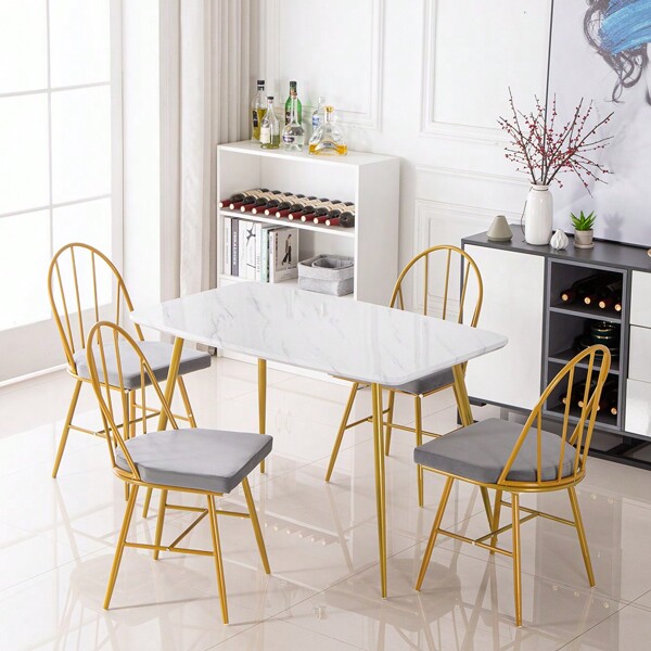 Modern Marble Dining Table White (Excluding Chairs) | SHEIN USA