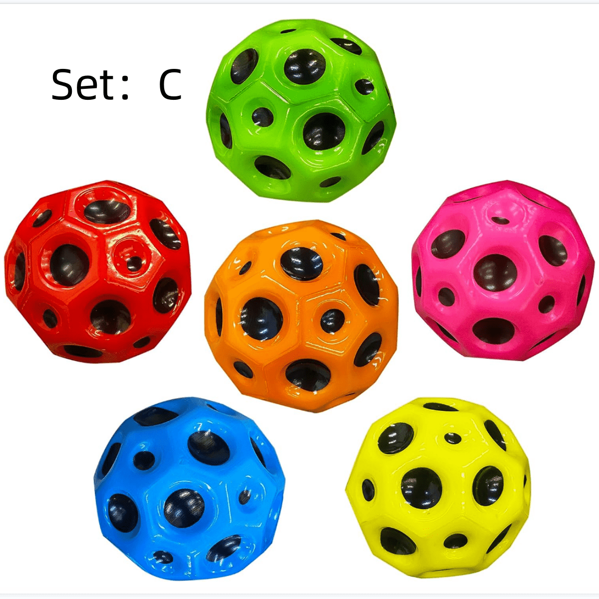 6 Pcs Space Balls Extreme High Bouncing Ball Pop Bouncing SpaceBall ...