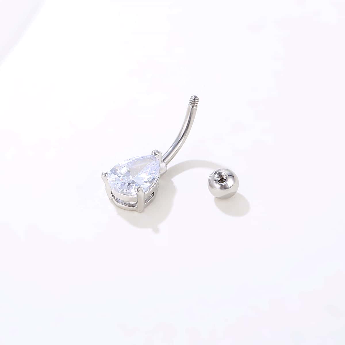 Extra Large Teardrop Cubic Zirconia Belly Button Ring | SHEIN USA