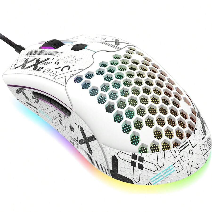 ATTACK SHARK ATTACK SHARK X ZIYOU LANG M5 RGB Wired Gaming Mouse, 12000 DPI, 6 Programmable ...