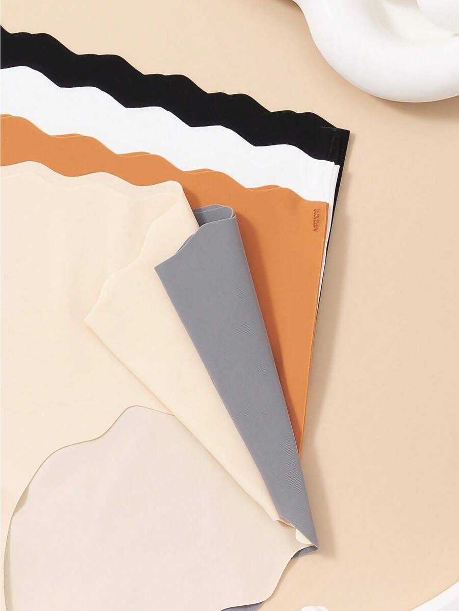 5pcs Seamless Solid Briefs, Comfy & Breathable Scallop Trim Intimates ...