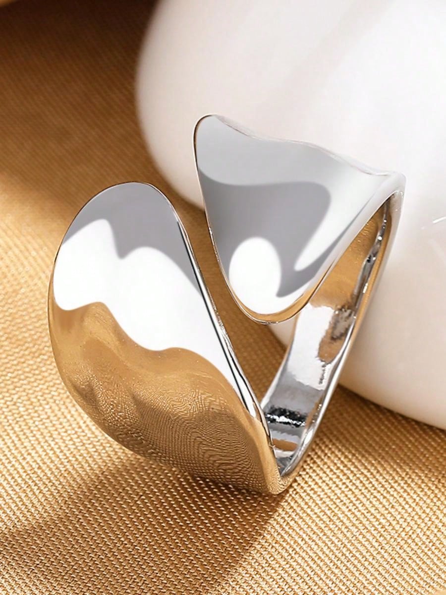Minimalist Open Ring Design Women's Exaggerated Geometric Shaped Wide ...