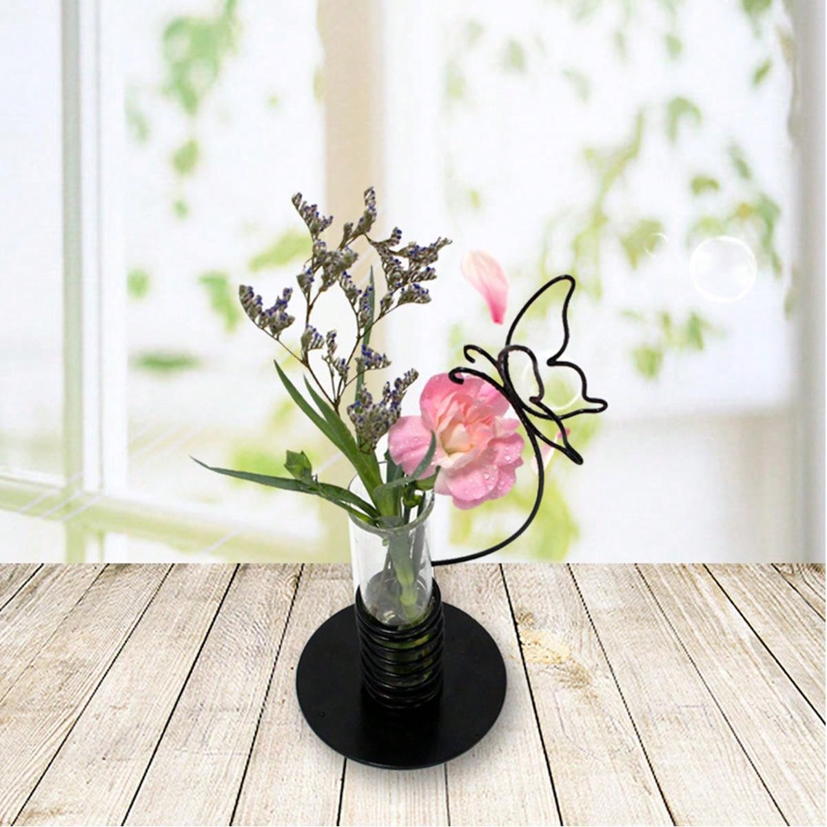 Flamingo Shaped Iron Test Tube Flower Vase Display Decoration, With ...