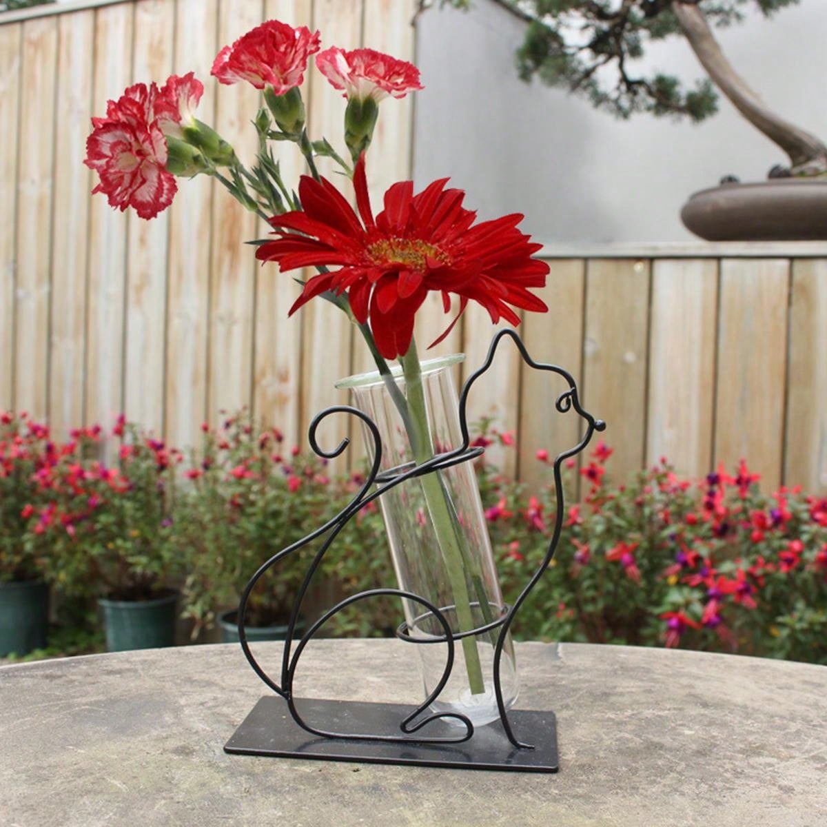 Flamingo Shaped Iron Test Tube Flower Vase Display Decoration, With ...