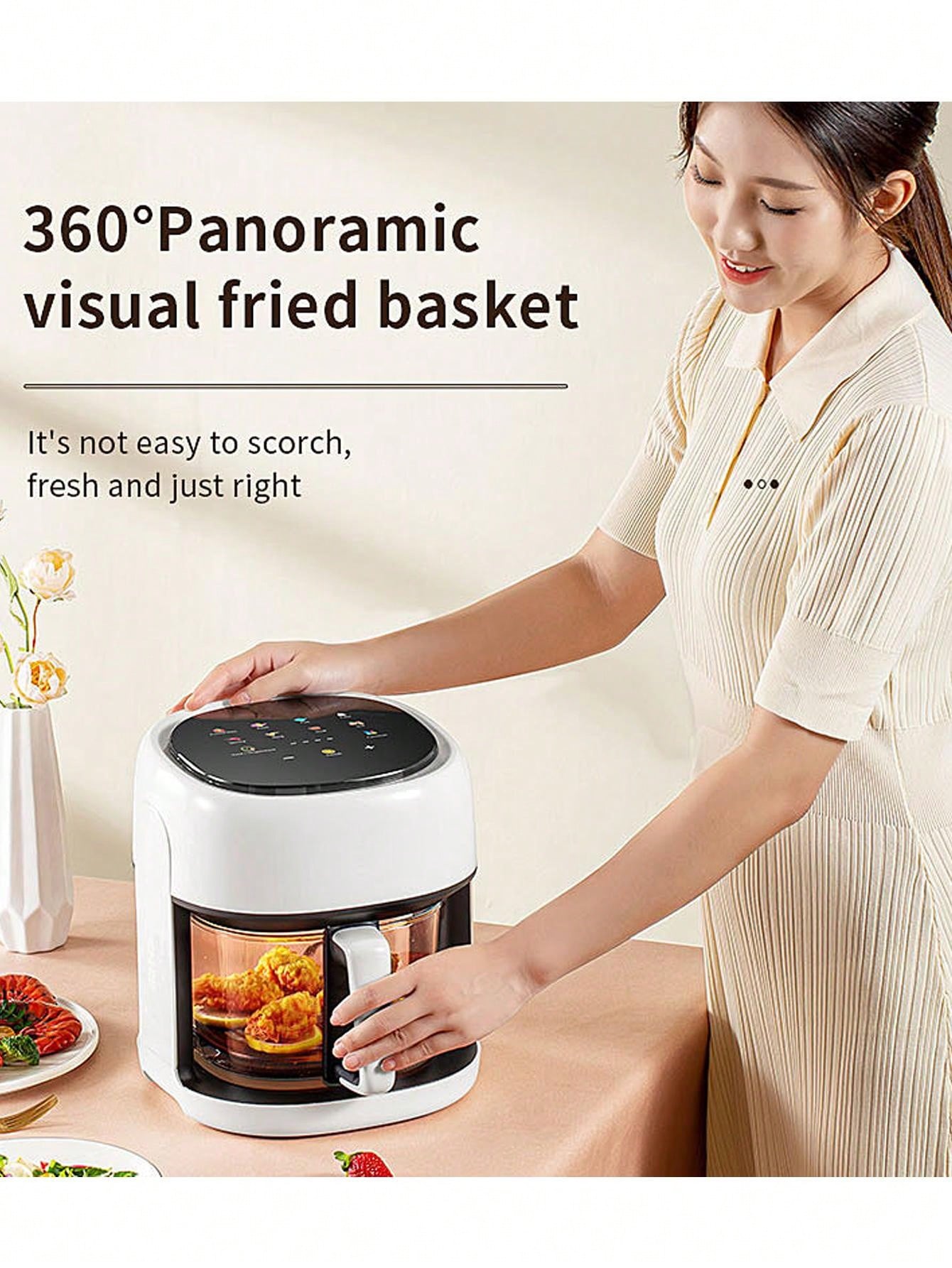 Smart Air Fryer 6L - 10 Functions, 360 ° perspective glass NTC Control, Low Fat Roasting- Enjoy ...