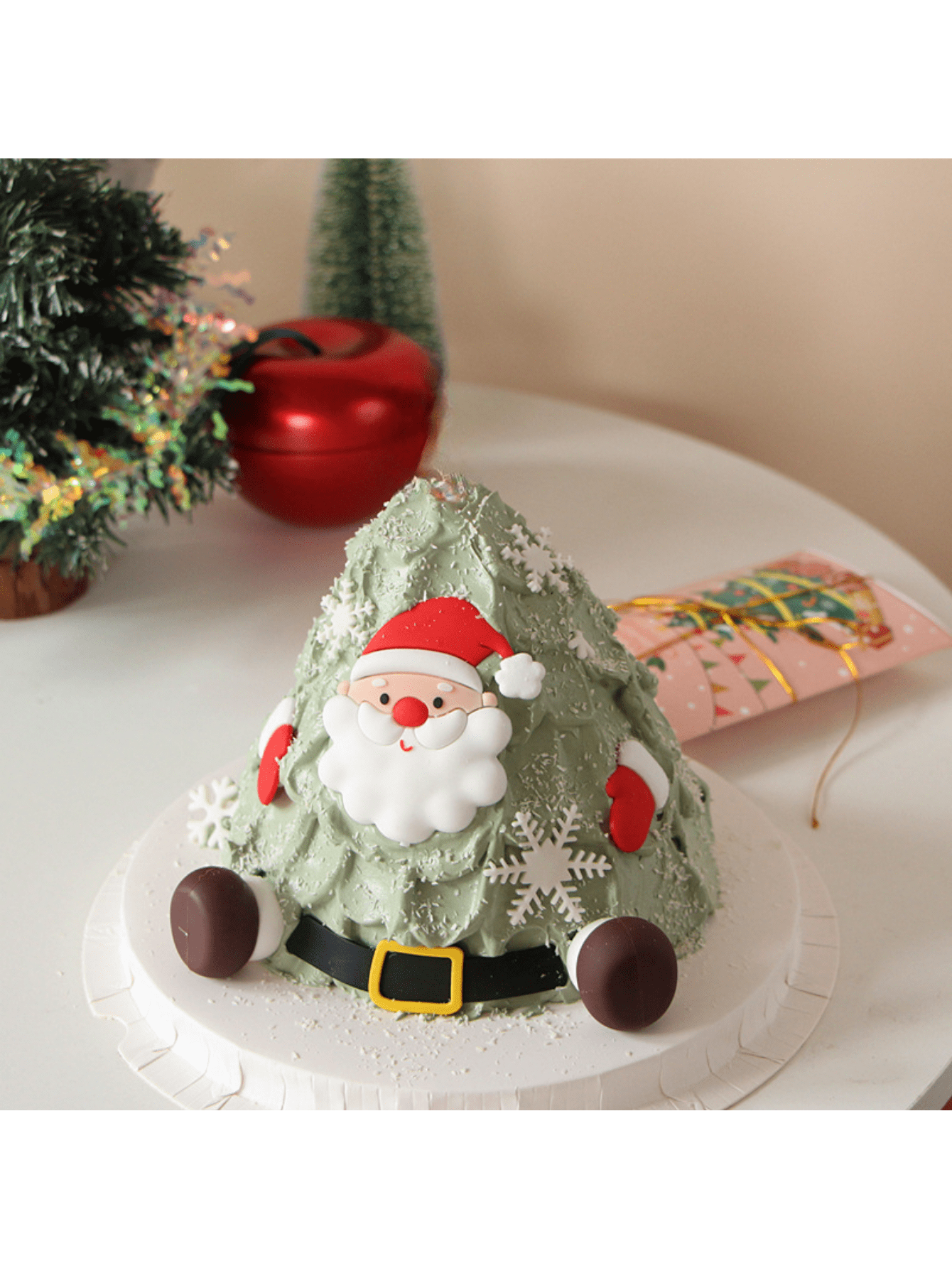 Soft adhesive Santa Claus cake decoration 7-piece set of birthday cake ...
