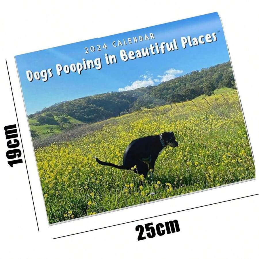 2024 Dogs Pooping in Beautiful Places Wall Calendar - Funny Monthly ...