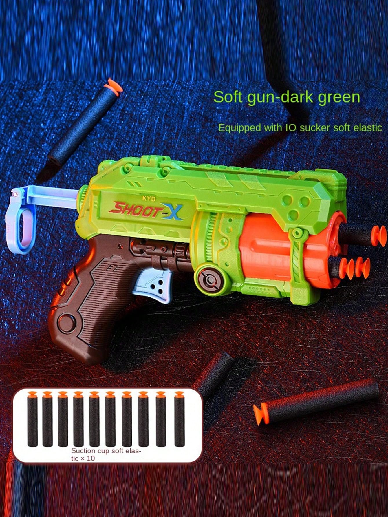 verde suave bala pistola con 10 suave , tiro al aire libre Juguete , Espuma dardo Juguete , con ...