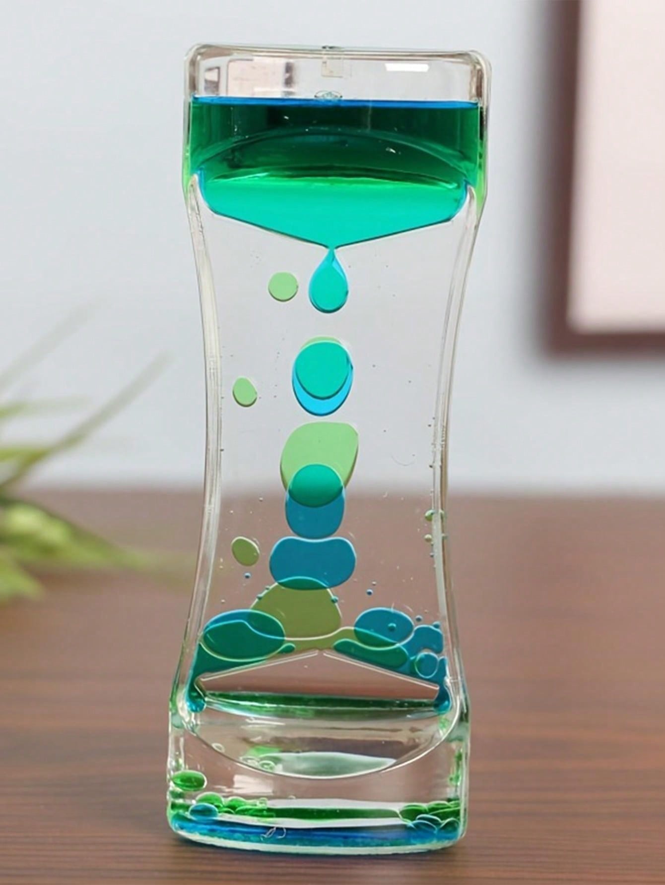 1pc Liquid Motion Bubbler, Hourglass Liquid Bubbler, Timer For Sensory ...