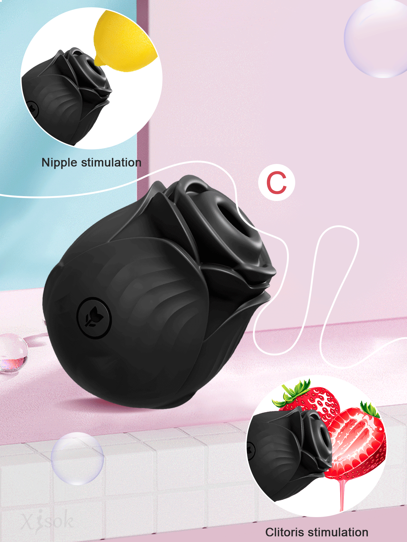 Rose Design Vibrator For Women Strong 10 Sucking Modes Silicone Clit