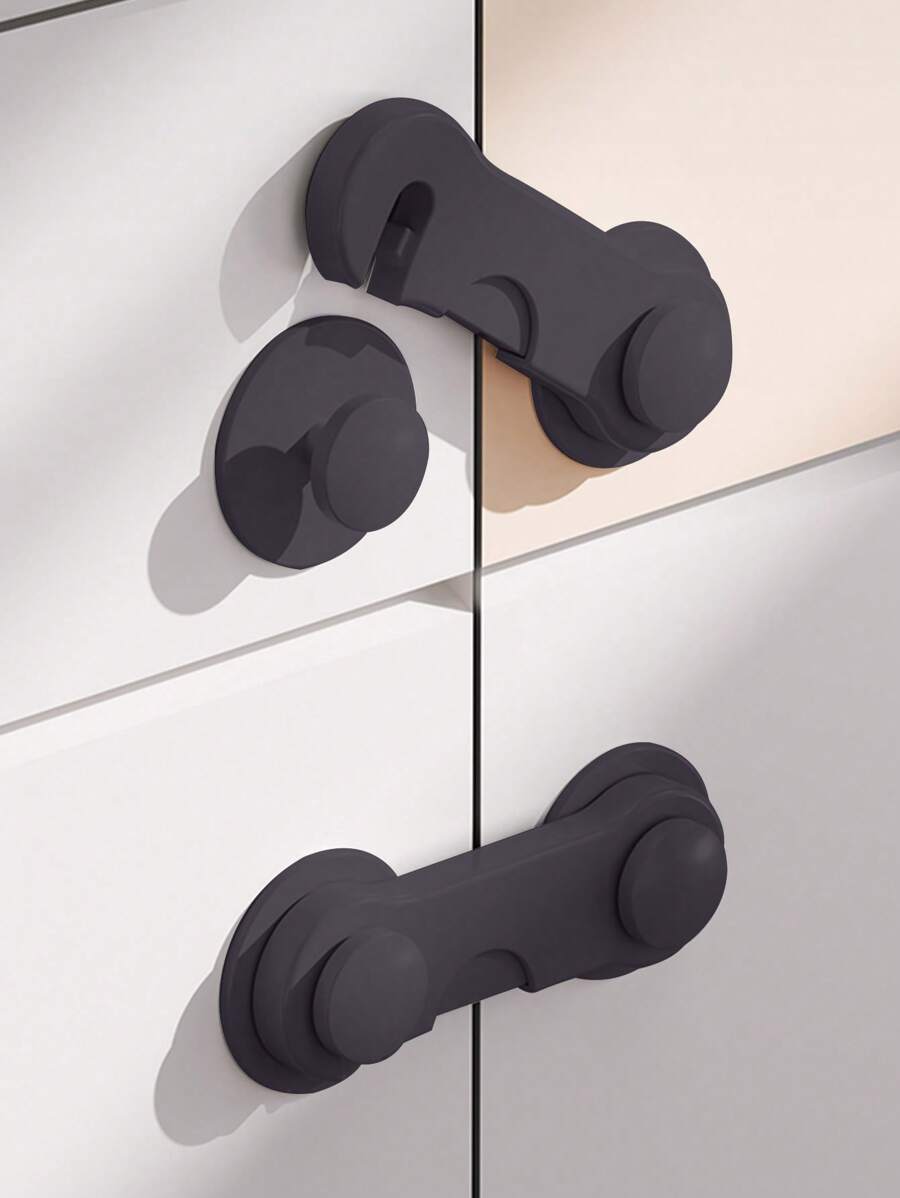 3pcs Brown Refrigerator Safety Locks For Baby Cabinet Safety Latches To ...