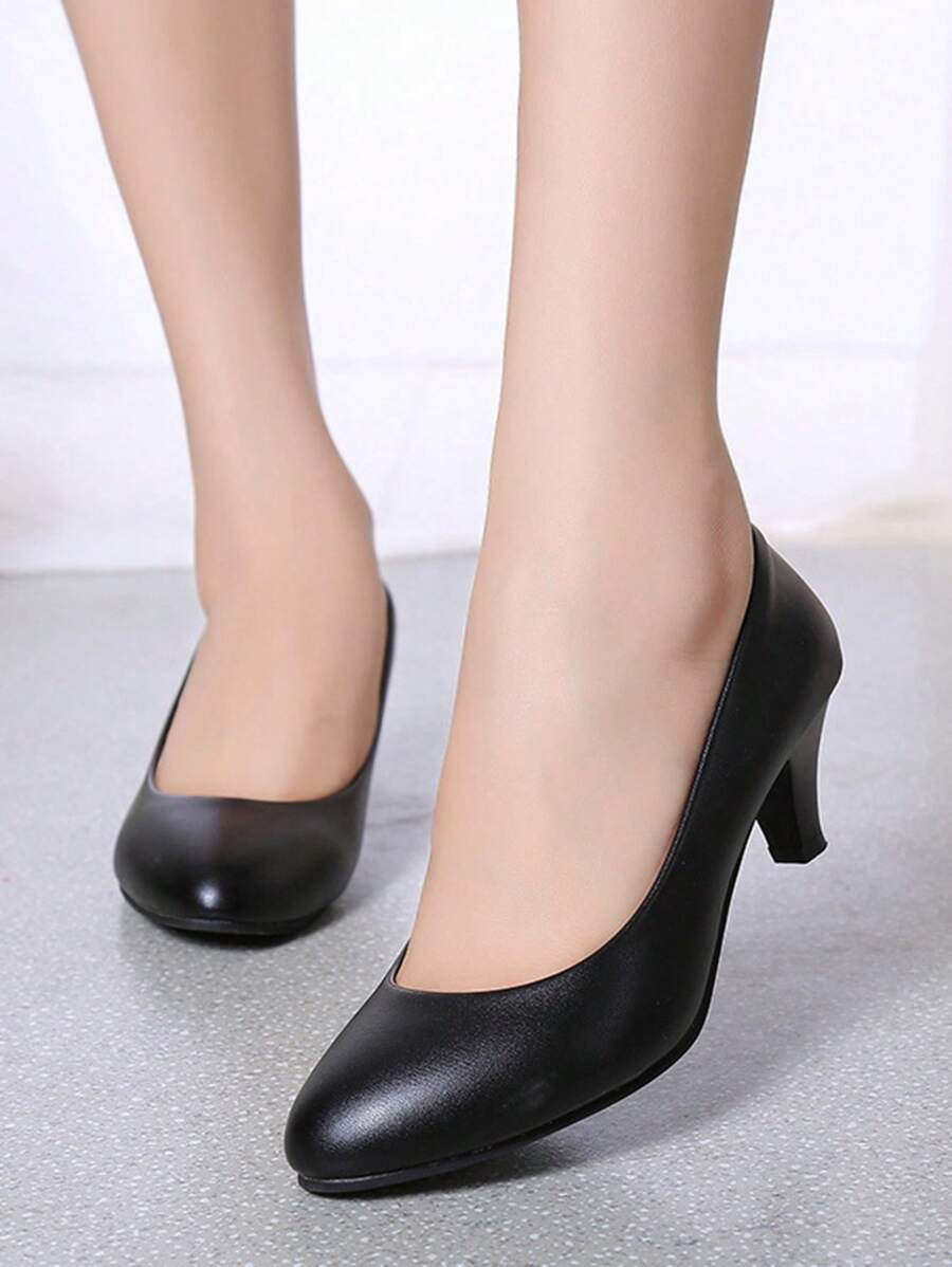 All-Seasons Stylish Black High Heels For Women's Office Work, Simple ...